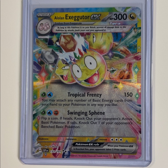 Pokemon | Toys | Pokemon Alolan Exeggutor Ex Card Gold And Green | Poshmark